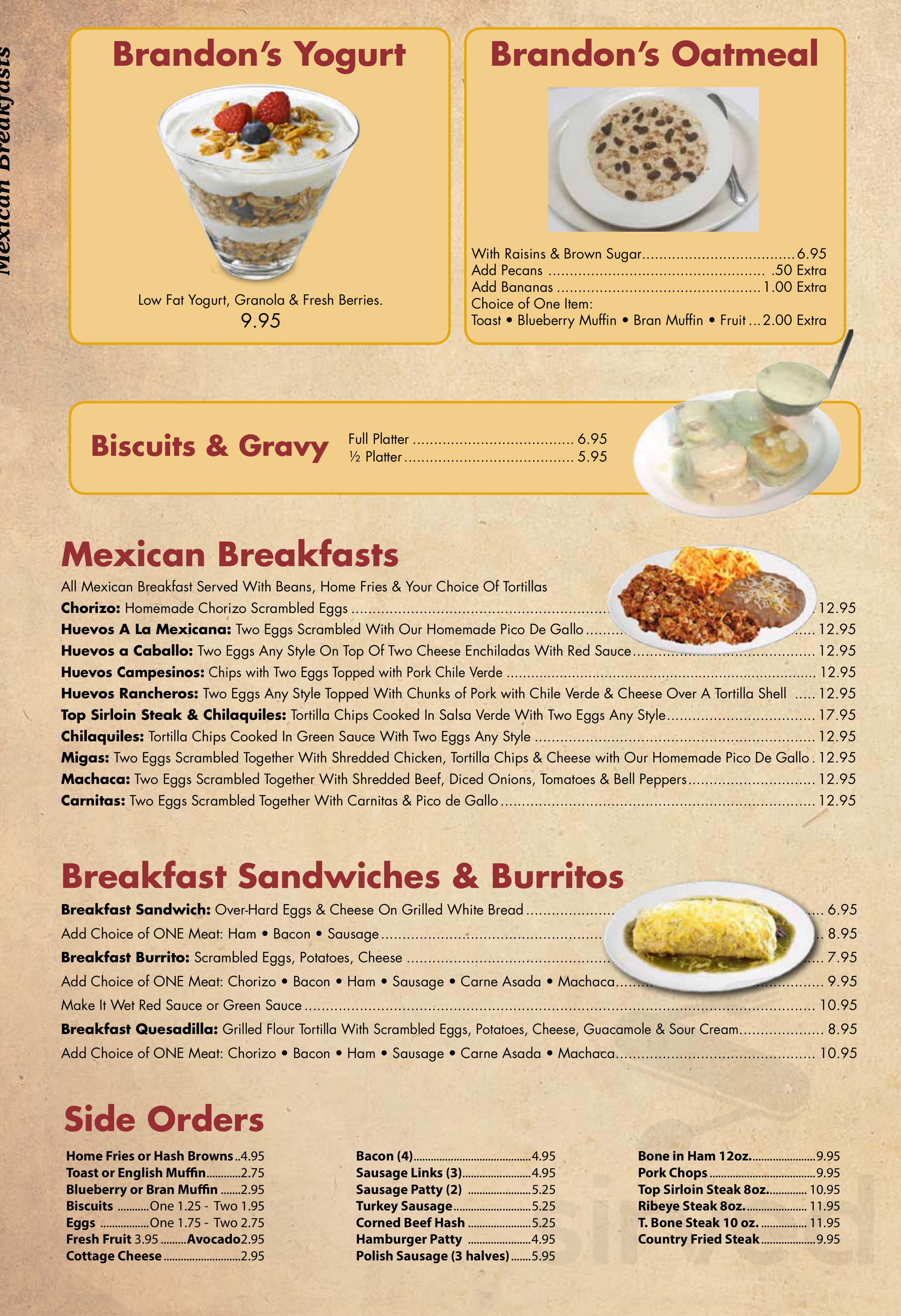 Brandon's Diner menus in Riverside, California, United States