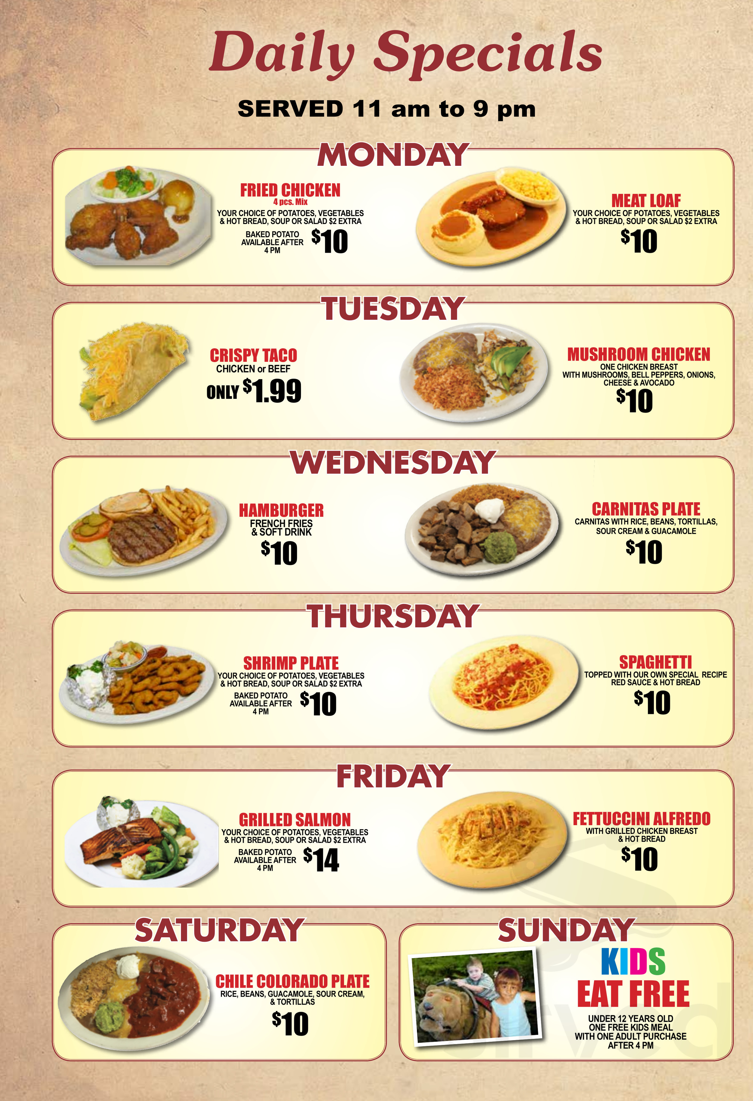 Brandon's Diner menu in Riverside, California, USA