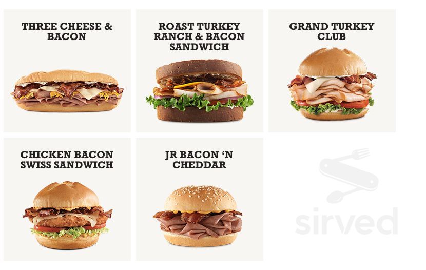 Arby's menu in St. Albert, Alberta, Canada