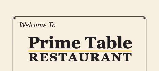 Menu for Prime Table Restaurant in Niles, MI | Sirved