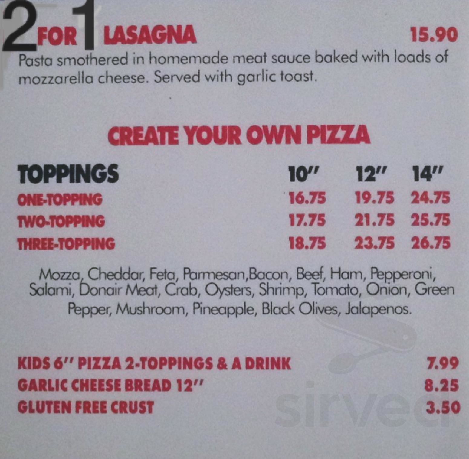 Burger Baron menus in Sundre, Alberta, Canada
