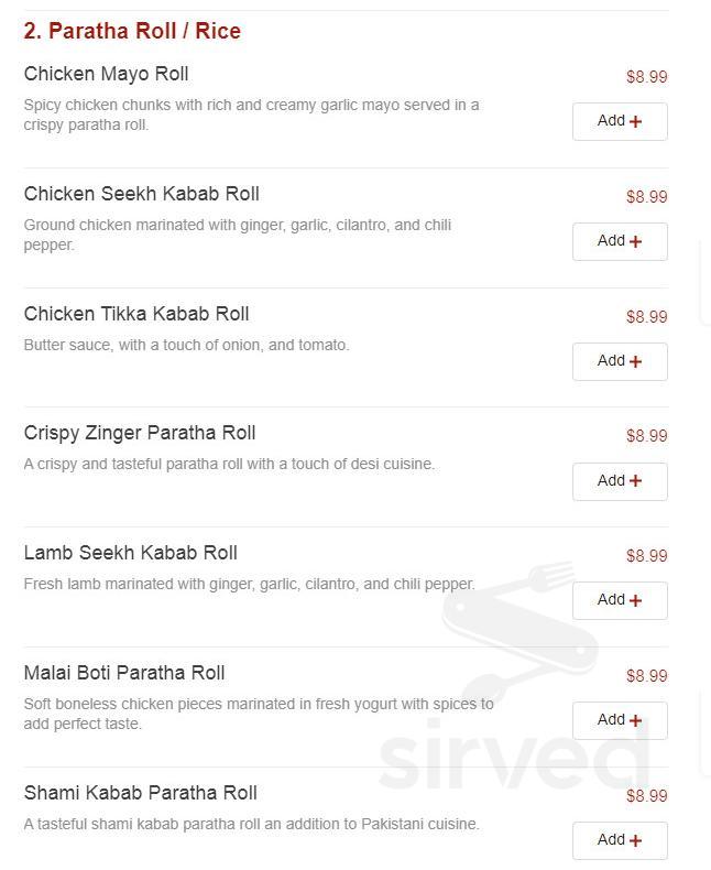Menu - Renton WA's Foody moody halal Indian Pakistani cuisine | Sirved