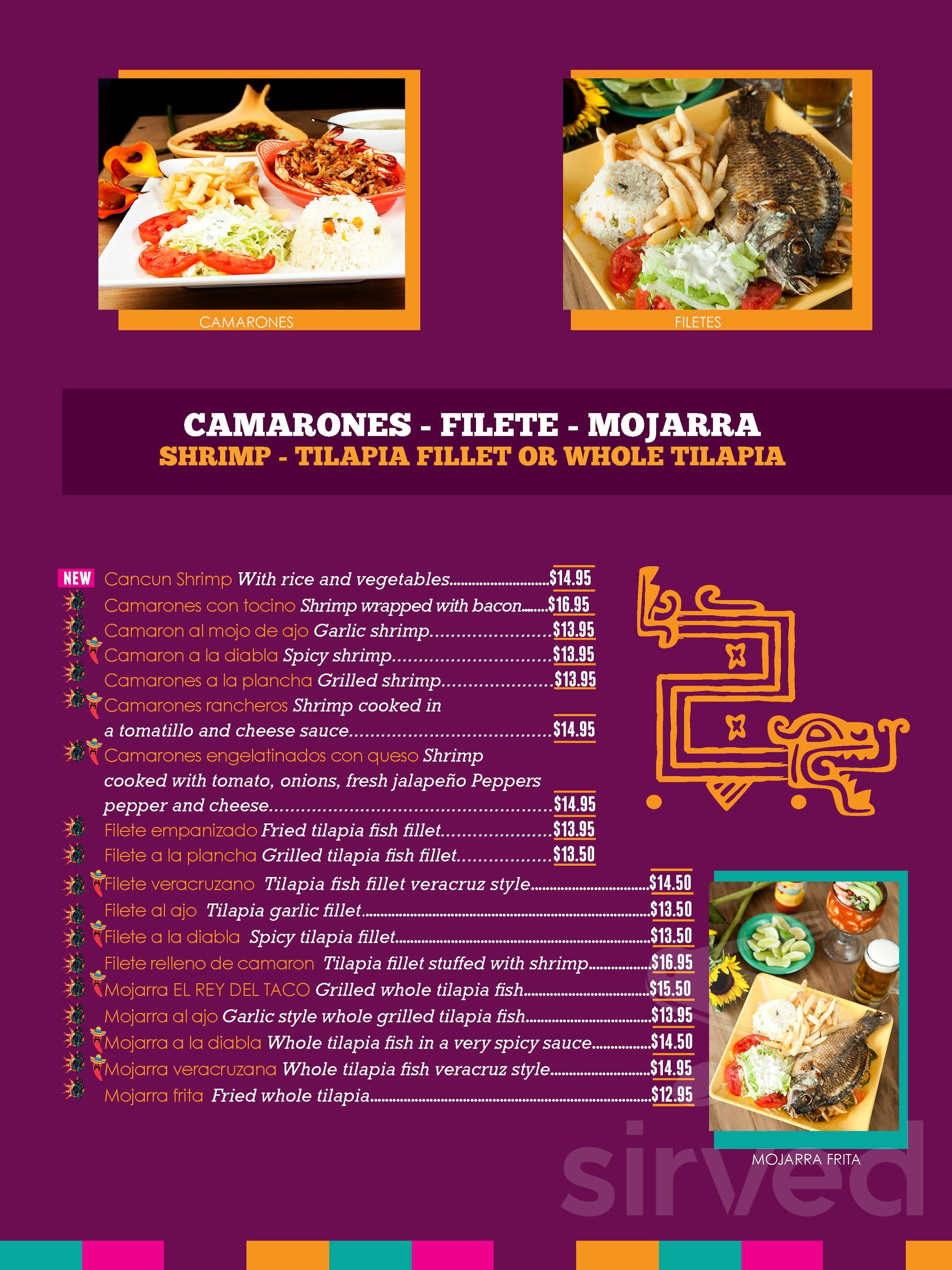Menu - Doraville GA's El Rey Del Taco | Sirved