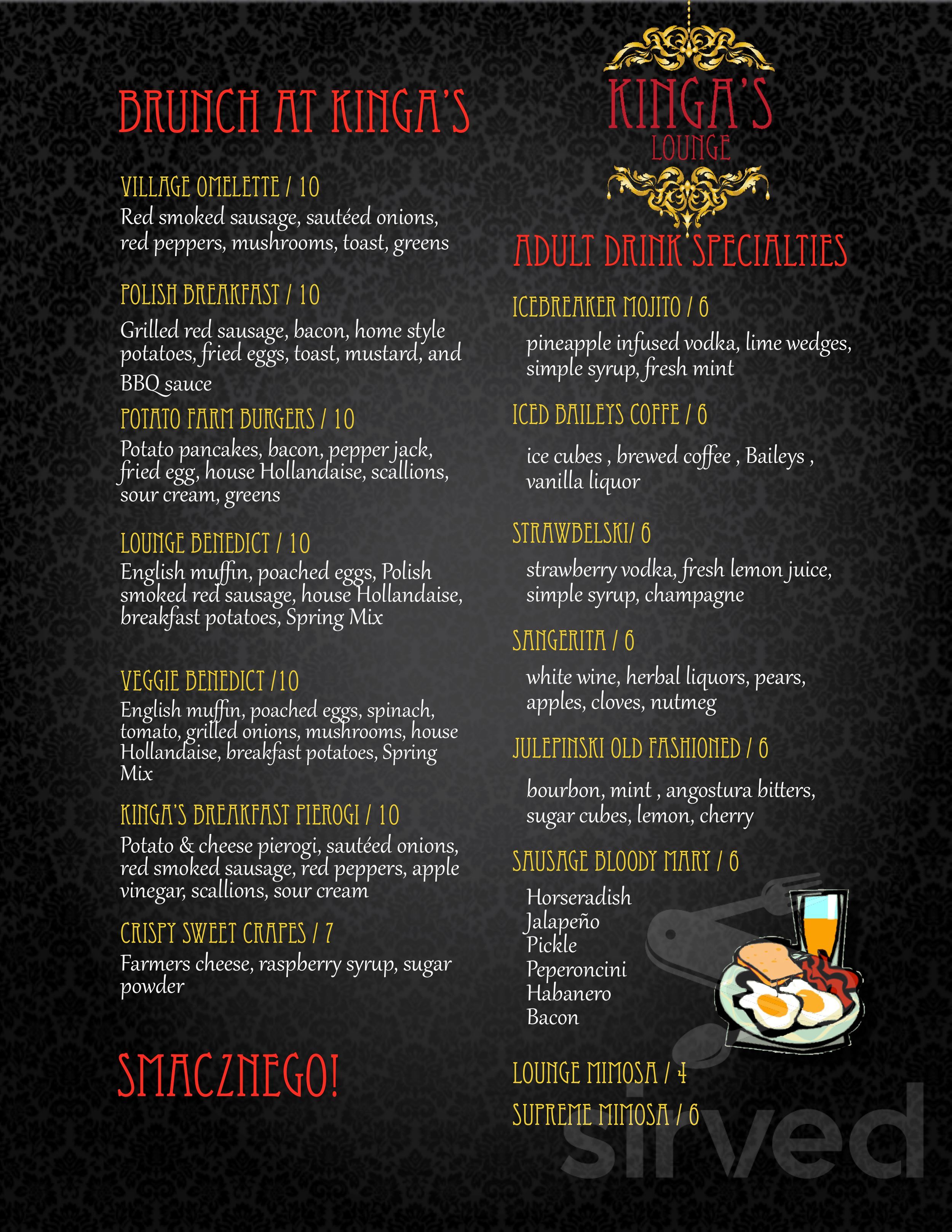 The Mansion on Colfax menu in Denver, Colorado, USA