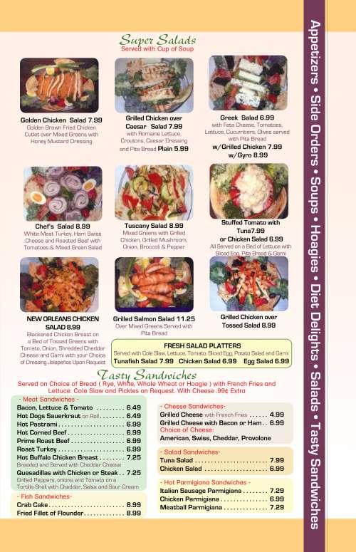 Route 40 Diner menu in Bear, Delaware, USA