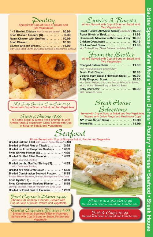 Route 40 Diner menu in Bear, Delaware, USA