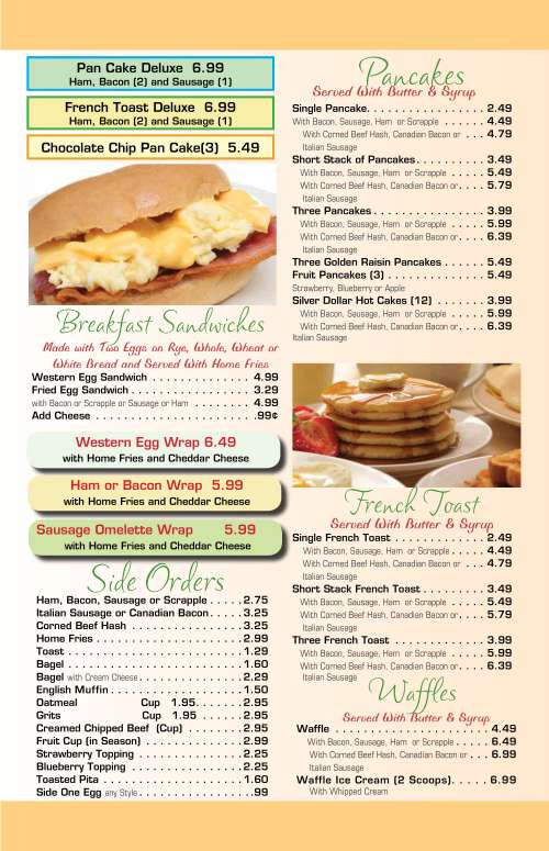 Route 40 Diner menu in Bear, Delaware, USA