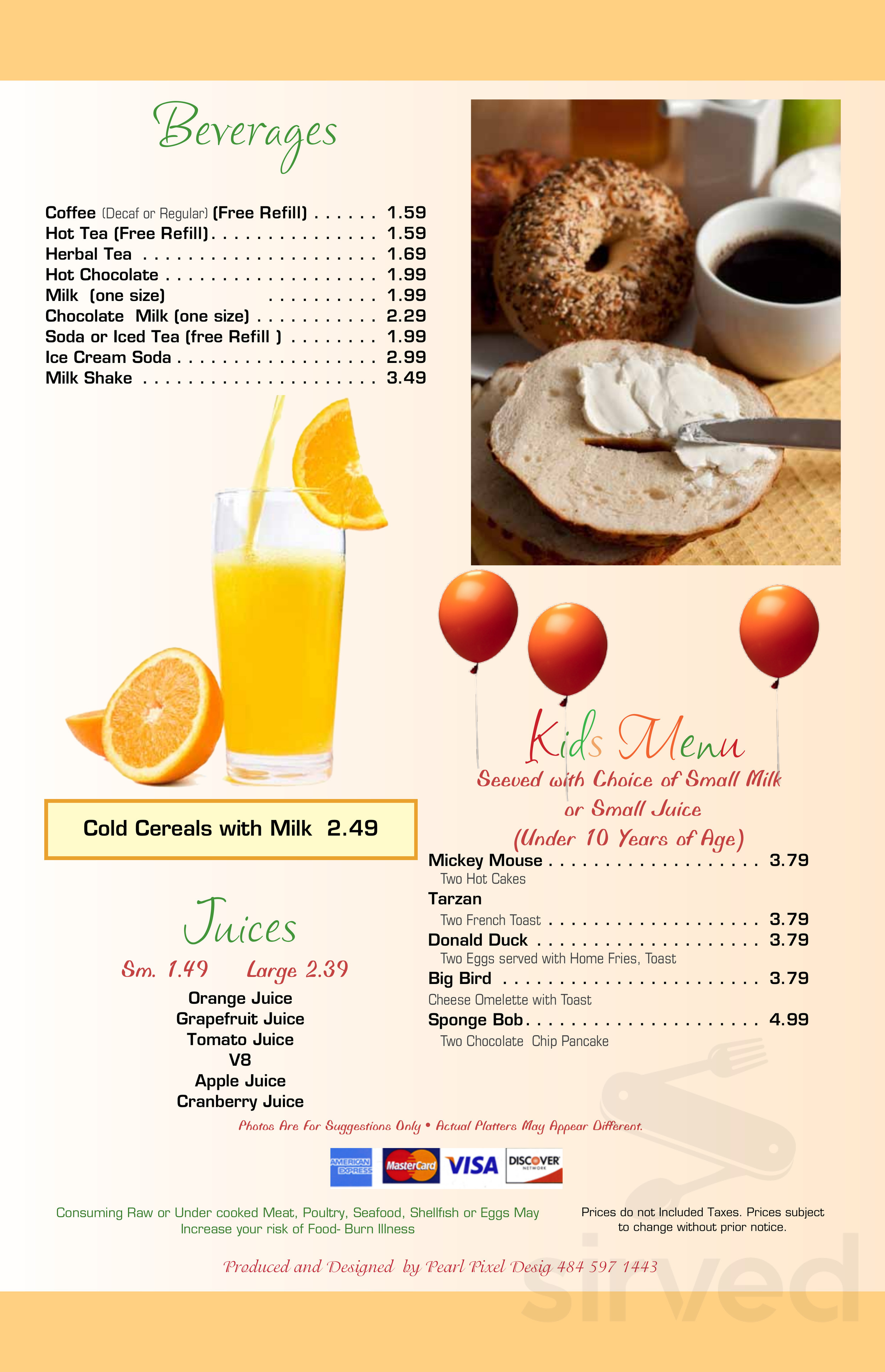 Route 40 Diner menu in Bear, Delaware, USA