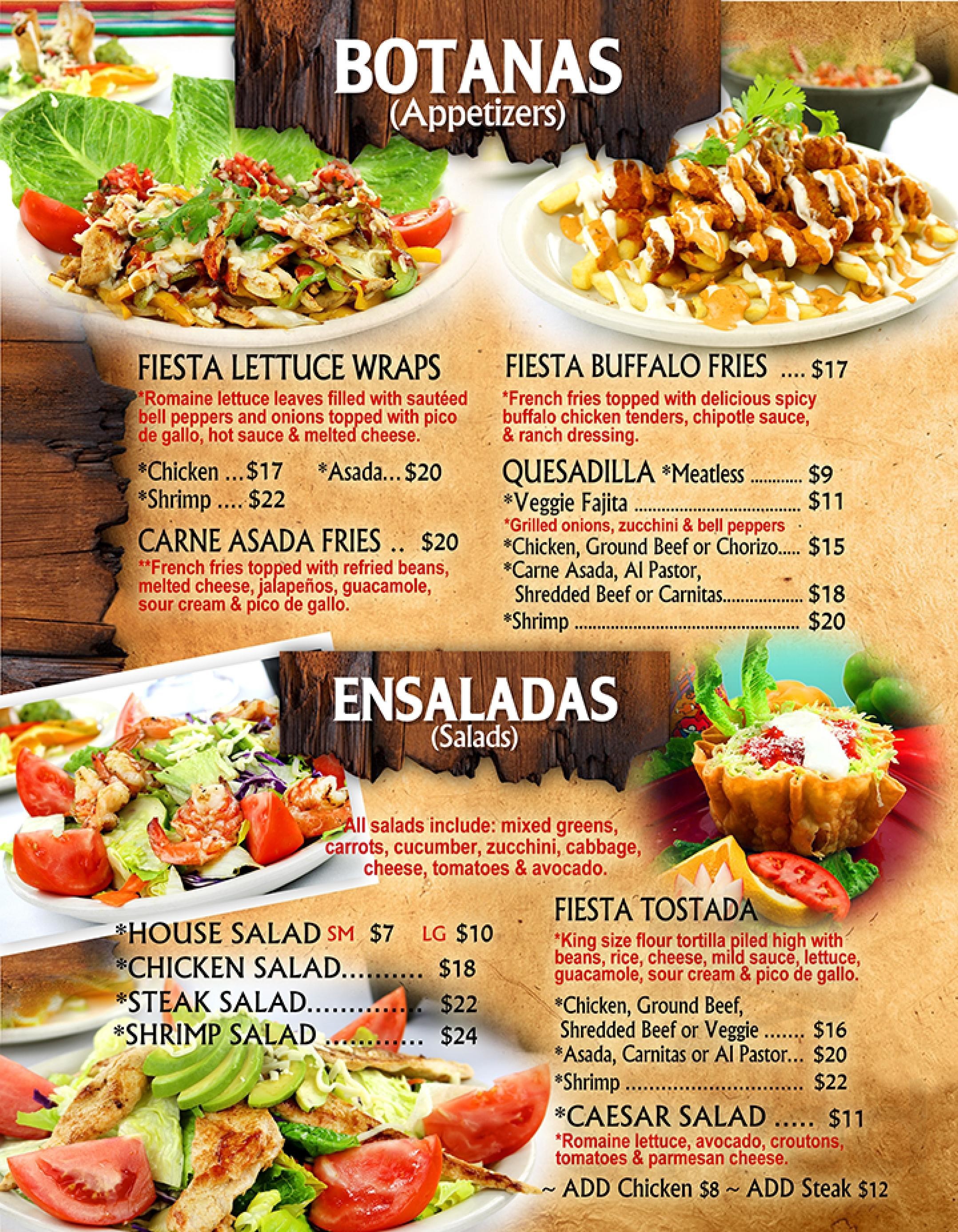Fiesta Martin Mexican Grill menu in Inglewood, California, USA