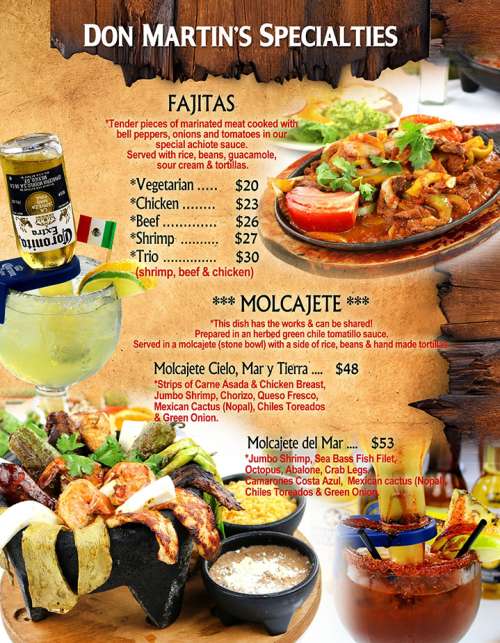 Fiesta Martin Mexican Grill menu in Inglewood, California, USA