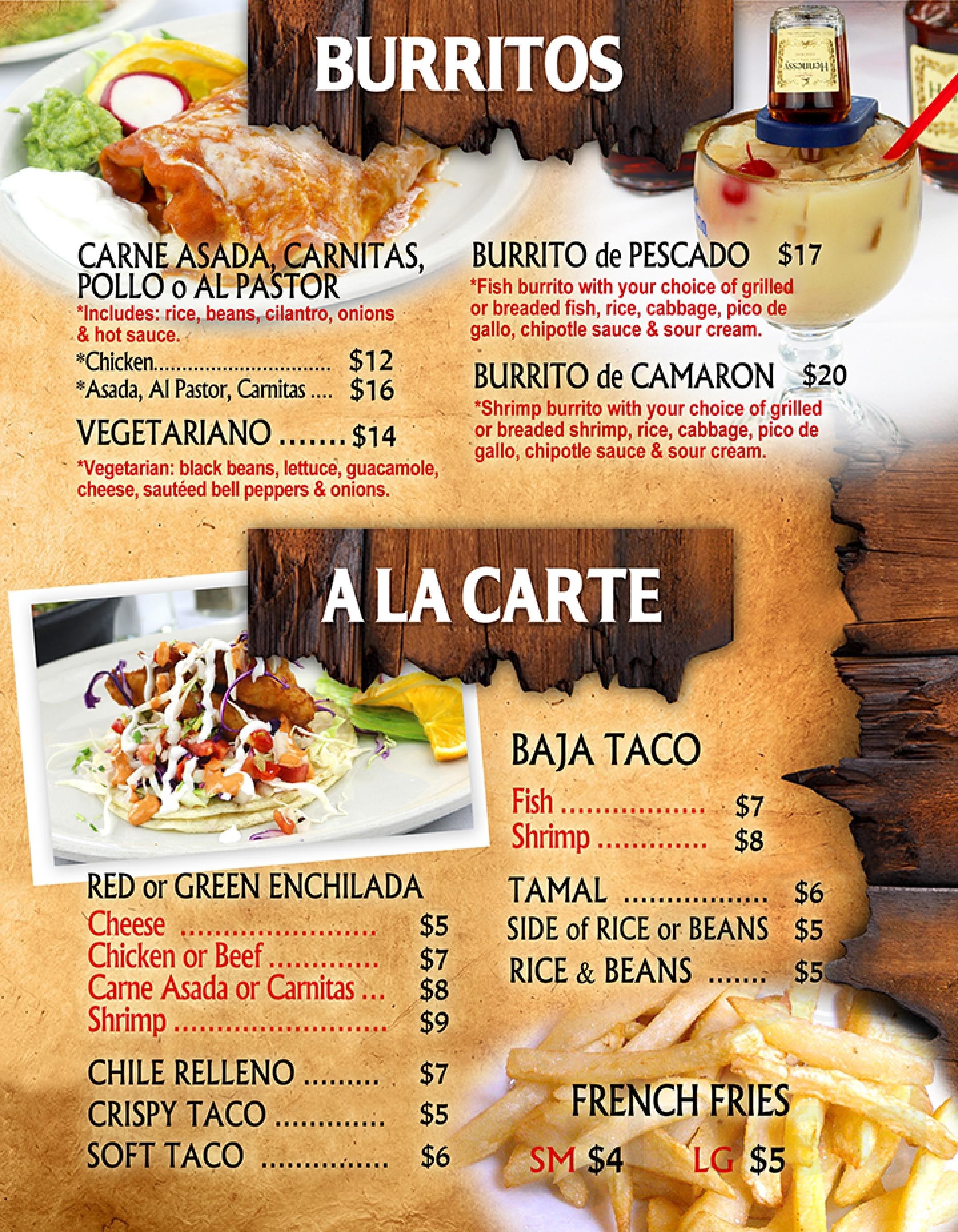 Fiesta Martin Mexican Grill menu in Inglewood, California, USA