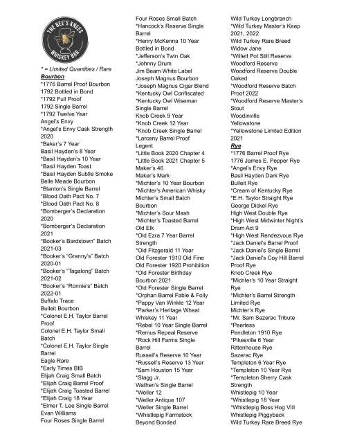 Up North Distillery menu in Post Falls, Idaho, USA