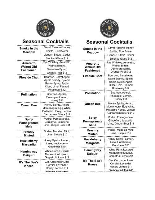 Up North Distillery menu in Post Falls, Idaho, USA