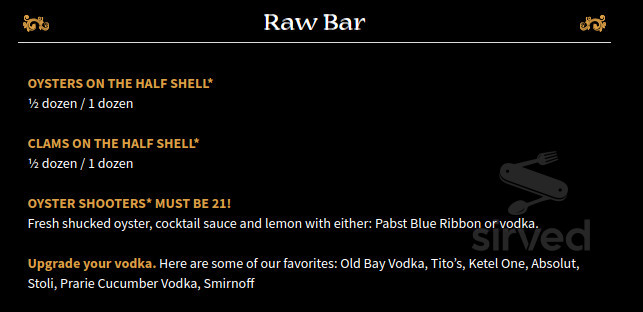 Irish Eyes Pub & Restaurant menus in Milton, Delaware, United States