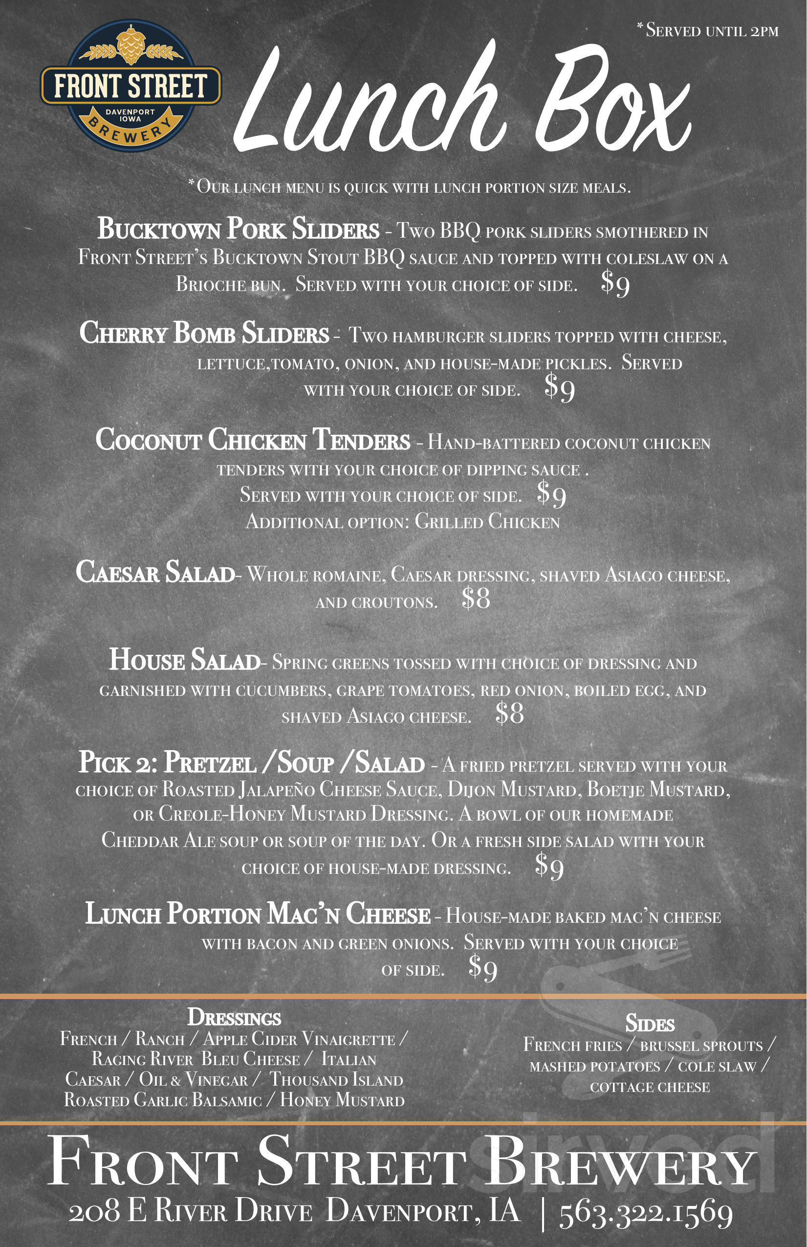 Front Street Pub & Eatery menus in Davenport, Iowa, United States