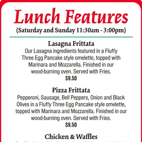 Gabriella's menu in South Padre Island, Texas, USA