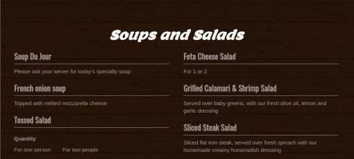 Menu for West Shore Inn Steakhouse in Staten Island, NY | Sirved