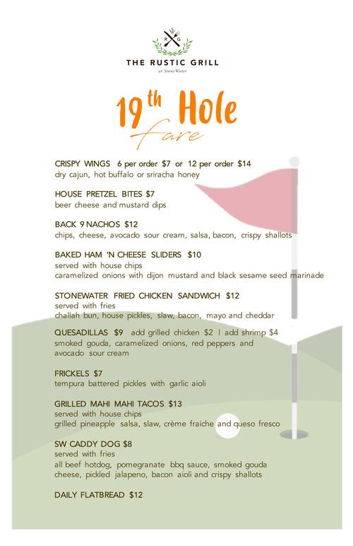 The Rustic Grill at StoneWater menu in Cleveland, Ohio, USA