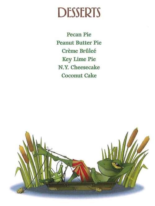 Foolish Frog menu in St Helena Island, South Carolina, USA