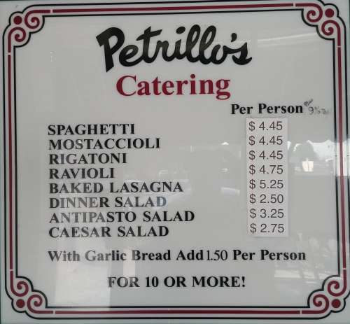 Petrillo's Pizza menu in San Gabriel, California, USA