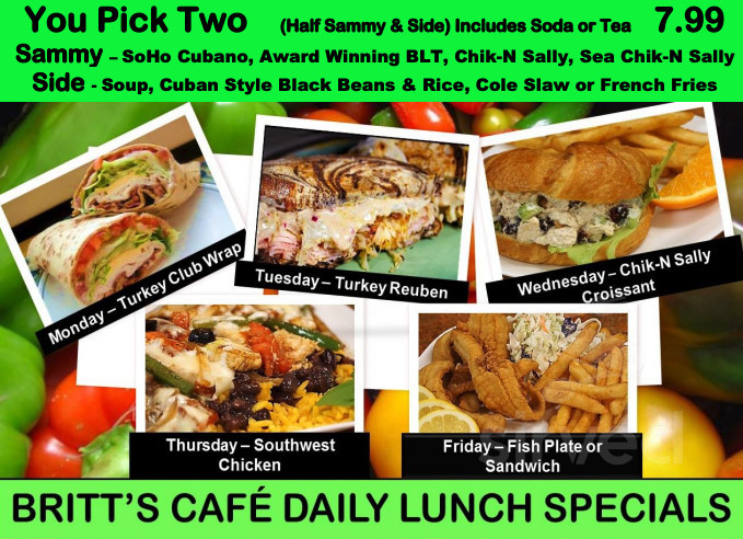Britt's Cafe - South Lakeland menu in Lakeland, Florida, USA