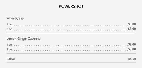Just Juice 4 Life menu in Rochester, New York, USA