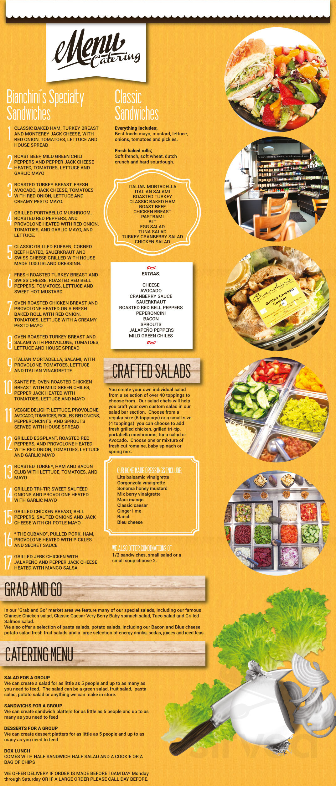 Menu for Bianchini's Sandwich & Salad Market in Santa Rosa, California ...