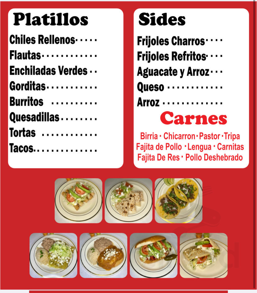 Menu - Crosby TX's Las Huachas Taqueria | Sirved