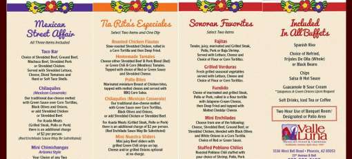 Menu for Valle Luna - Phoenix, AZ | Sirved