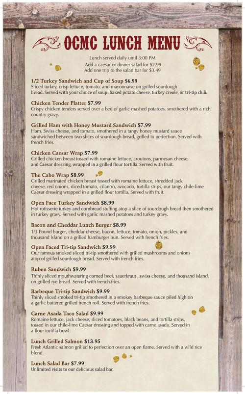 Old California Mining Company menu in San Marcos, California, USA