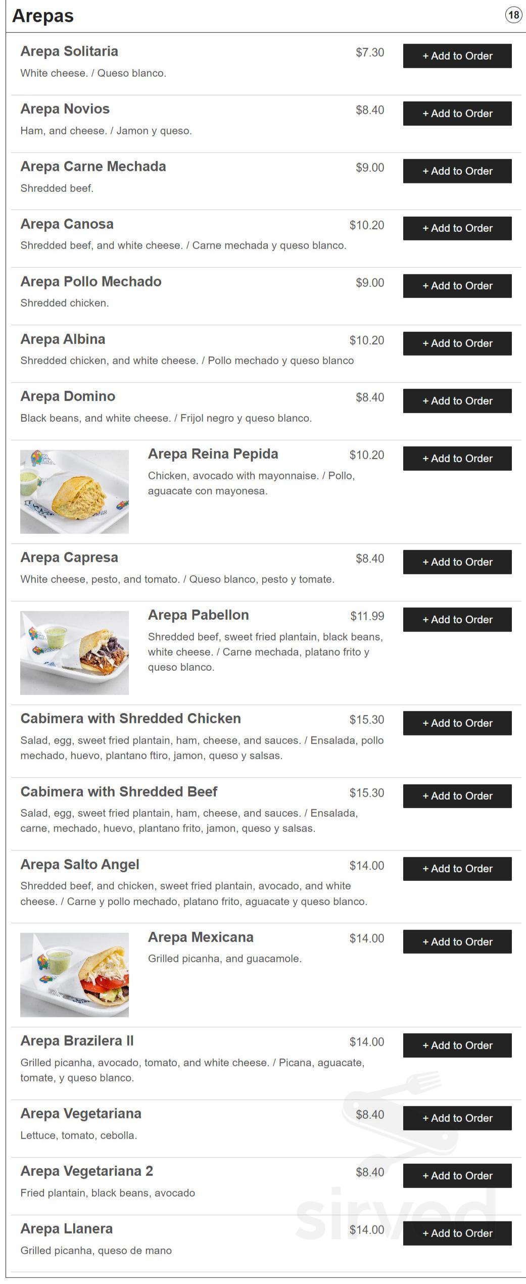 Que Chevere! menu in McAllen, Texas, USA