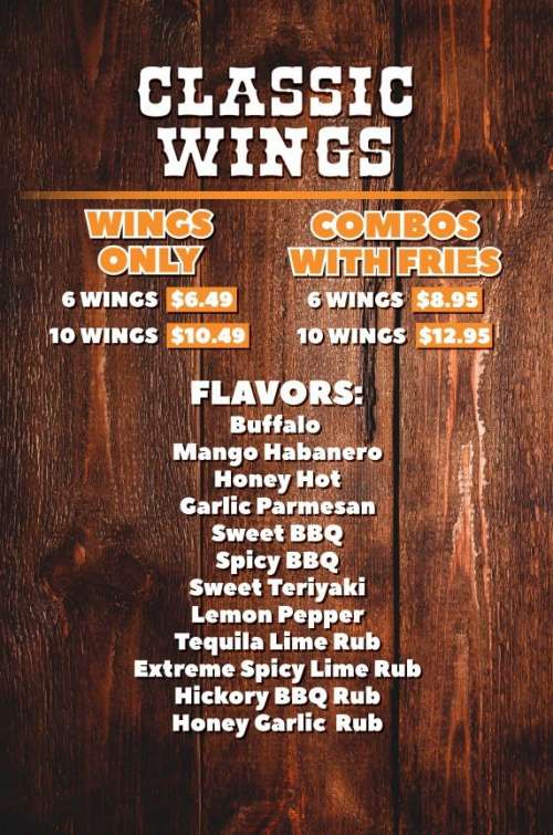 2 Brothers BBQ & Wings menu in El Paso, Texas, USA