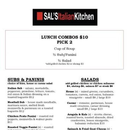 Sal's Italian Kitchen menu in Cabin John, Maryland, USA