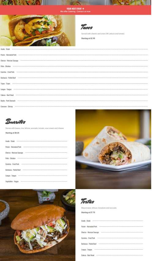 Tacos Jerez menu in Rolling Meadows, Illinois, USA