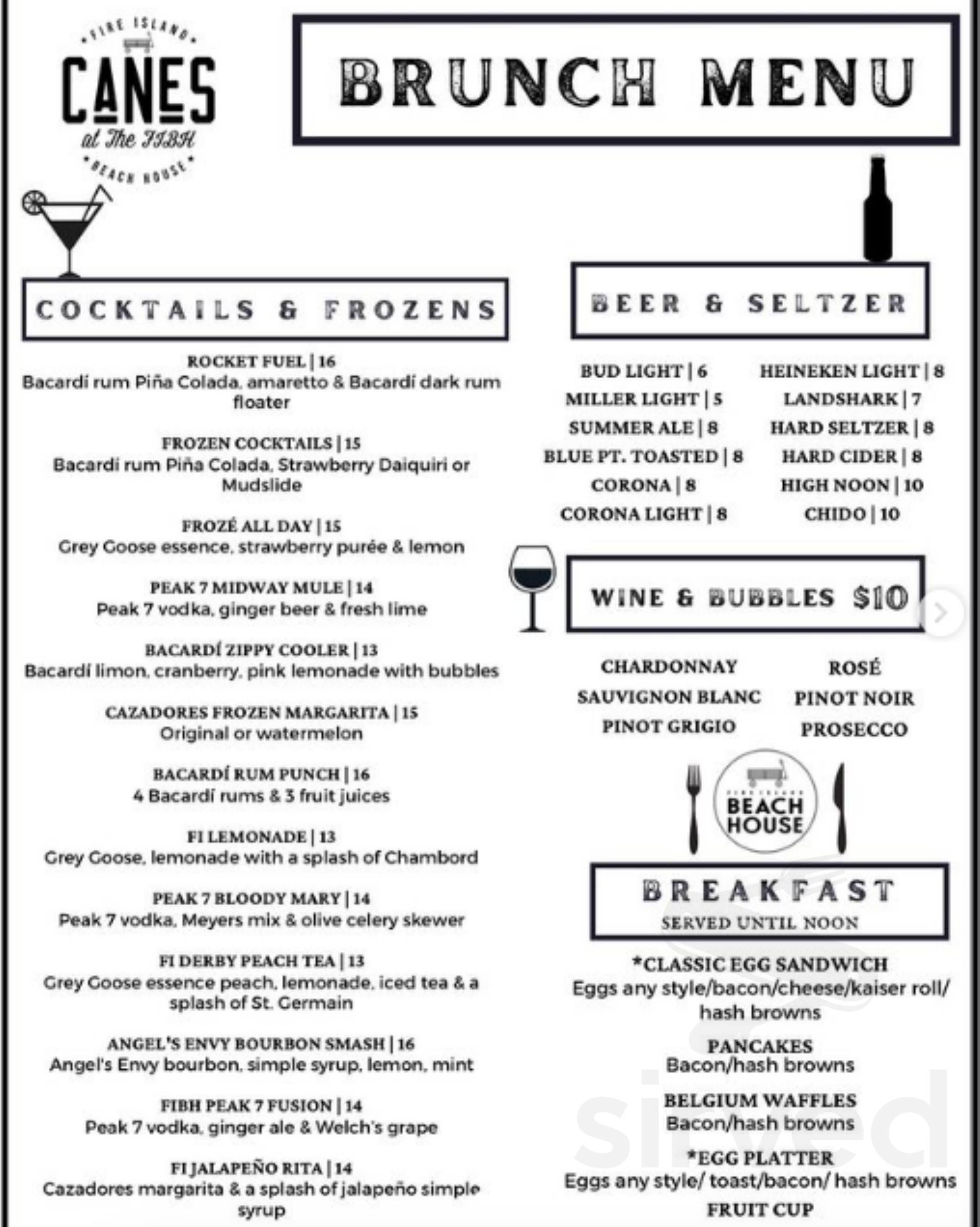 Fire Island Beach House menu in Ocean Bay Park, New York, USA