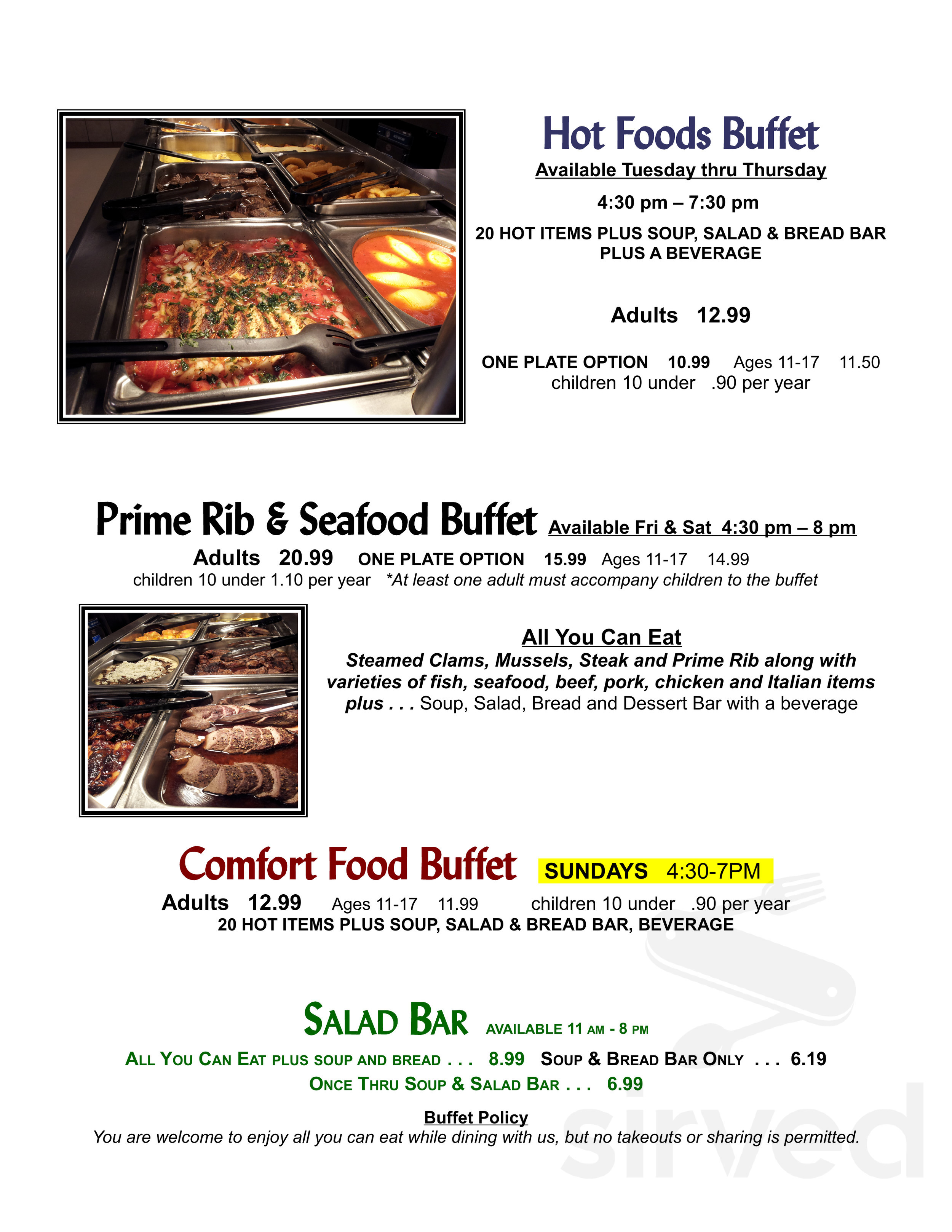 Franconia Heritage Restaurant menus in Telford, Pennsylvania, United States