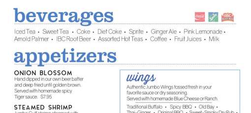 Menu for Boomerangs Original Ribs & Seafood in Solomons, MD | Sirved