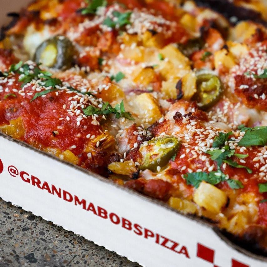 Grandma Bob's Pizza menu in Detroit, Michigan, USA