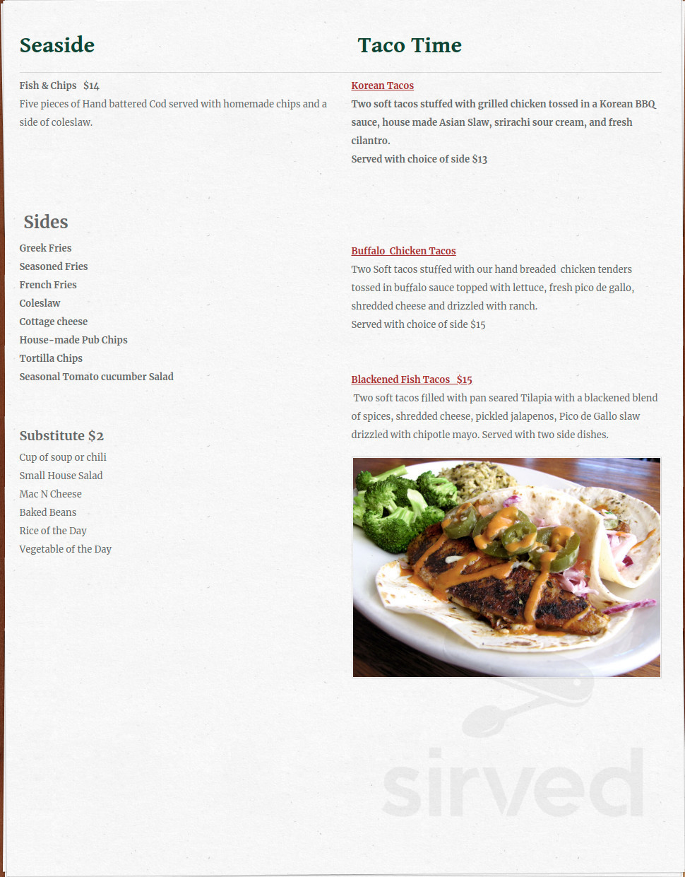 Town Square Pub N Grub menus in Dardenne Prairie, Missouri, United States