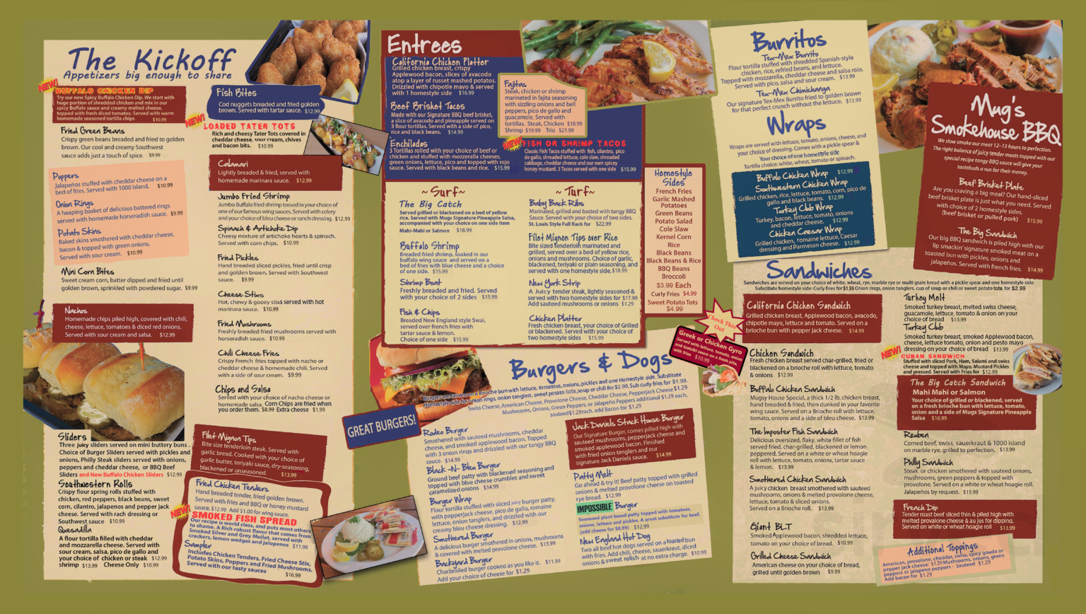 Menu - Clearwater FL's Mugs Jr. Drive-thru grill | Sirved