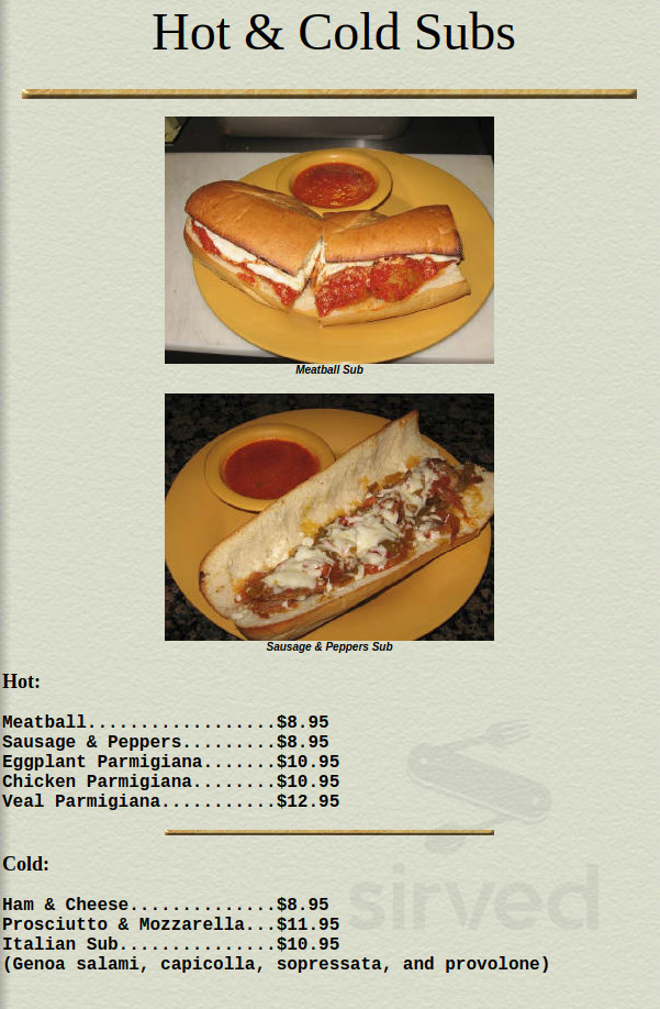 Rosa's Pizza menu in Katy, Texas, USA