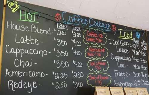 Coffee Cottage menu in Calabash, North Carolina, USA