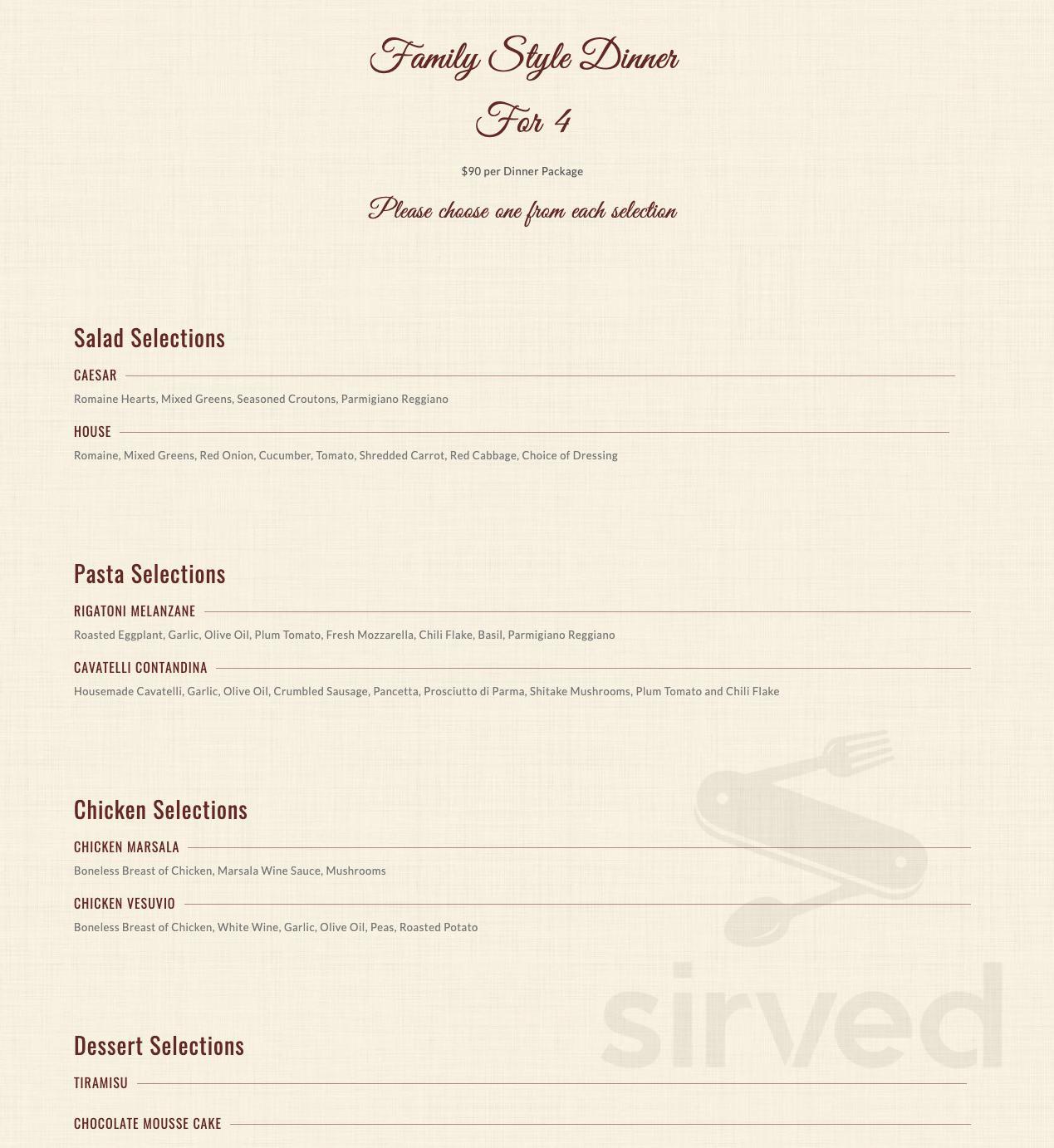 Menu for Cafe Lucci in Glenview, IL | Sirved