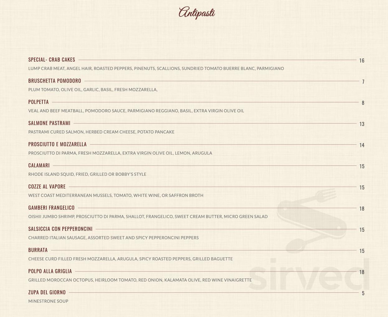 Menu for Cafe Lucci in Glenview, IL | Sirved