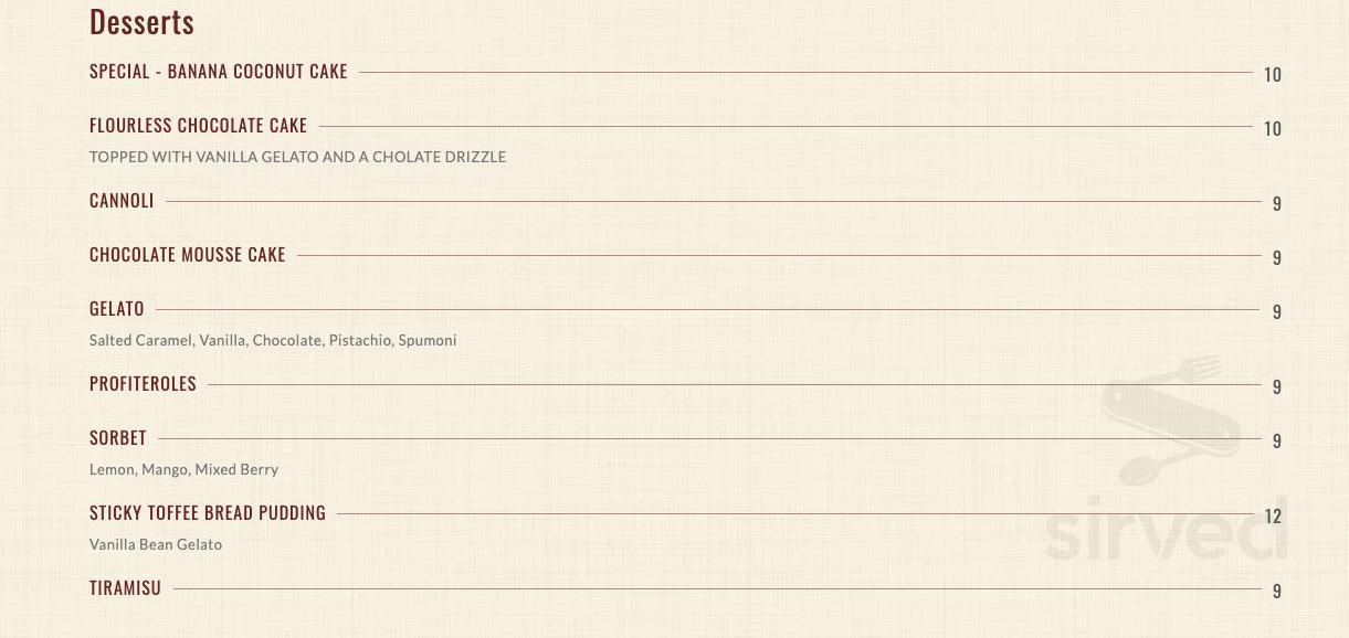 Menu for Cafe Lucci in Glenview, IL | Sirved