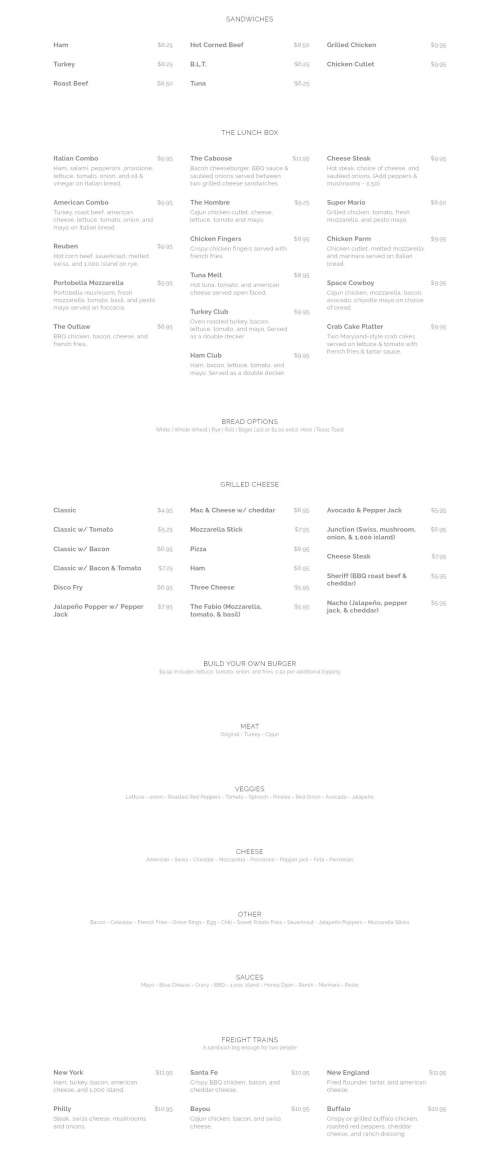 Crossroads Cafe---- menu in Harriman, New York, USA