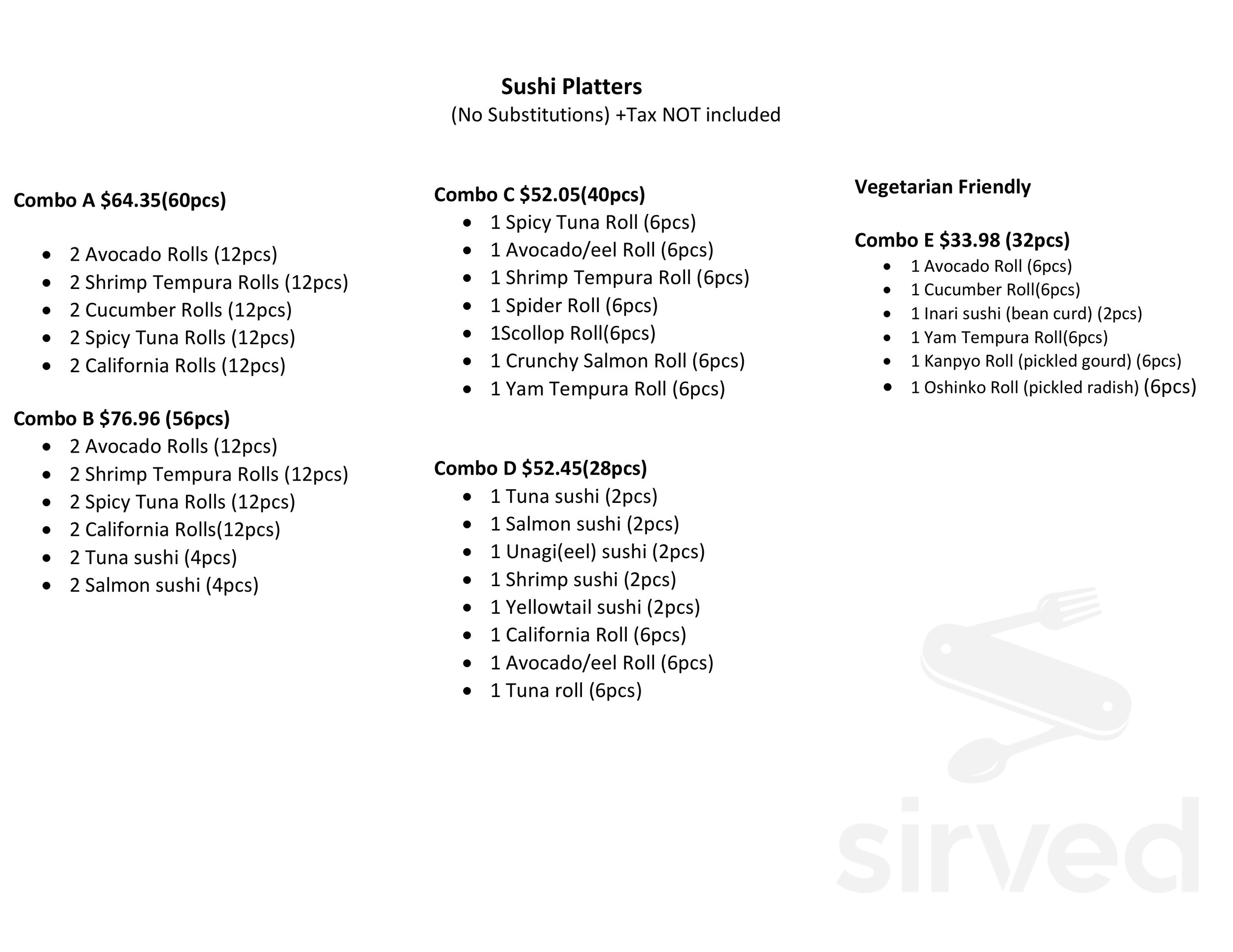 Japanese Restaurant Yukiguni menu in Niagara Falls, Ontario, Canada