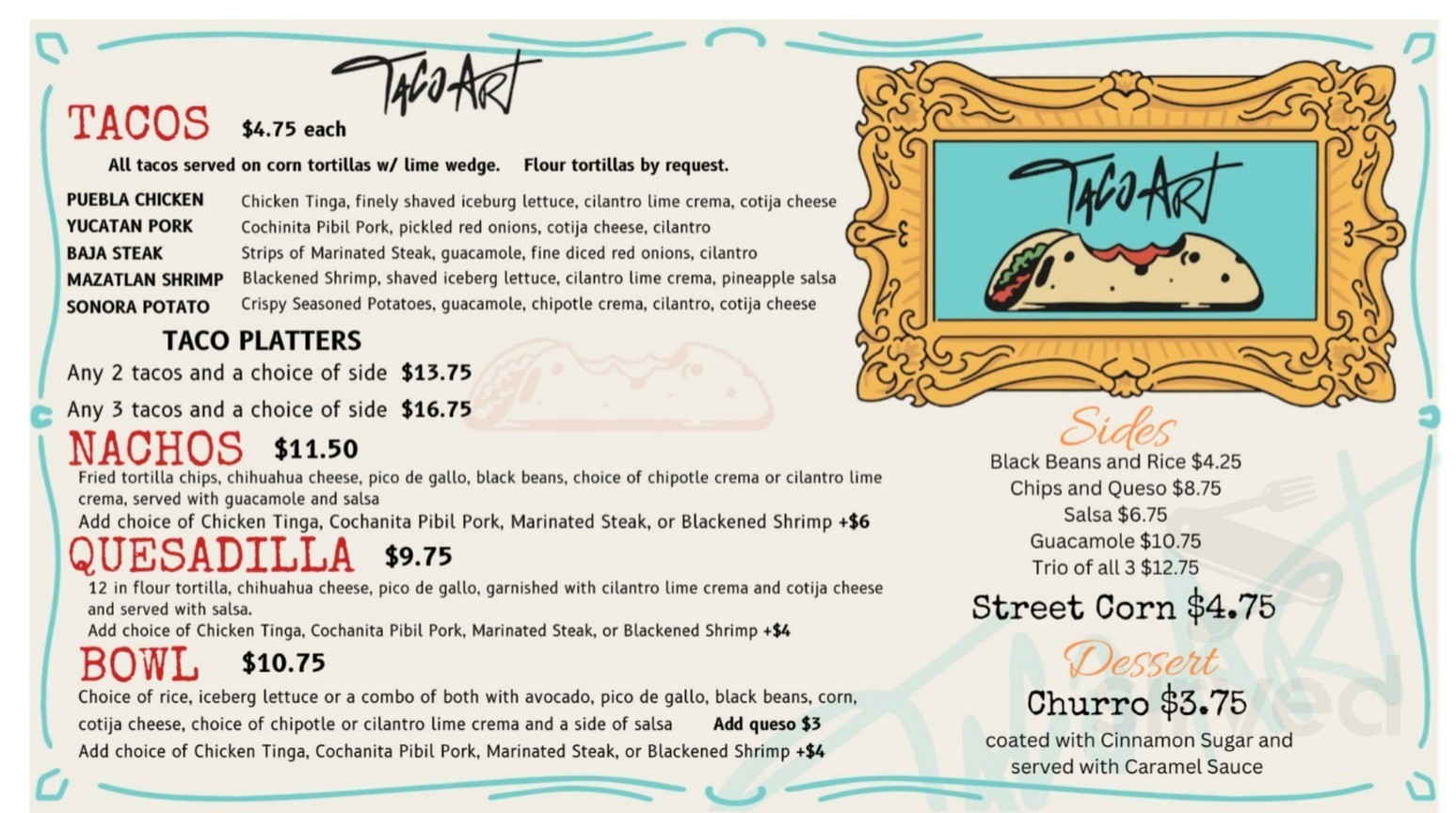 Port of Call Food + Brew Hall menu in Charleston, South Carolina, USA