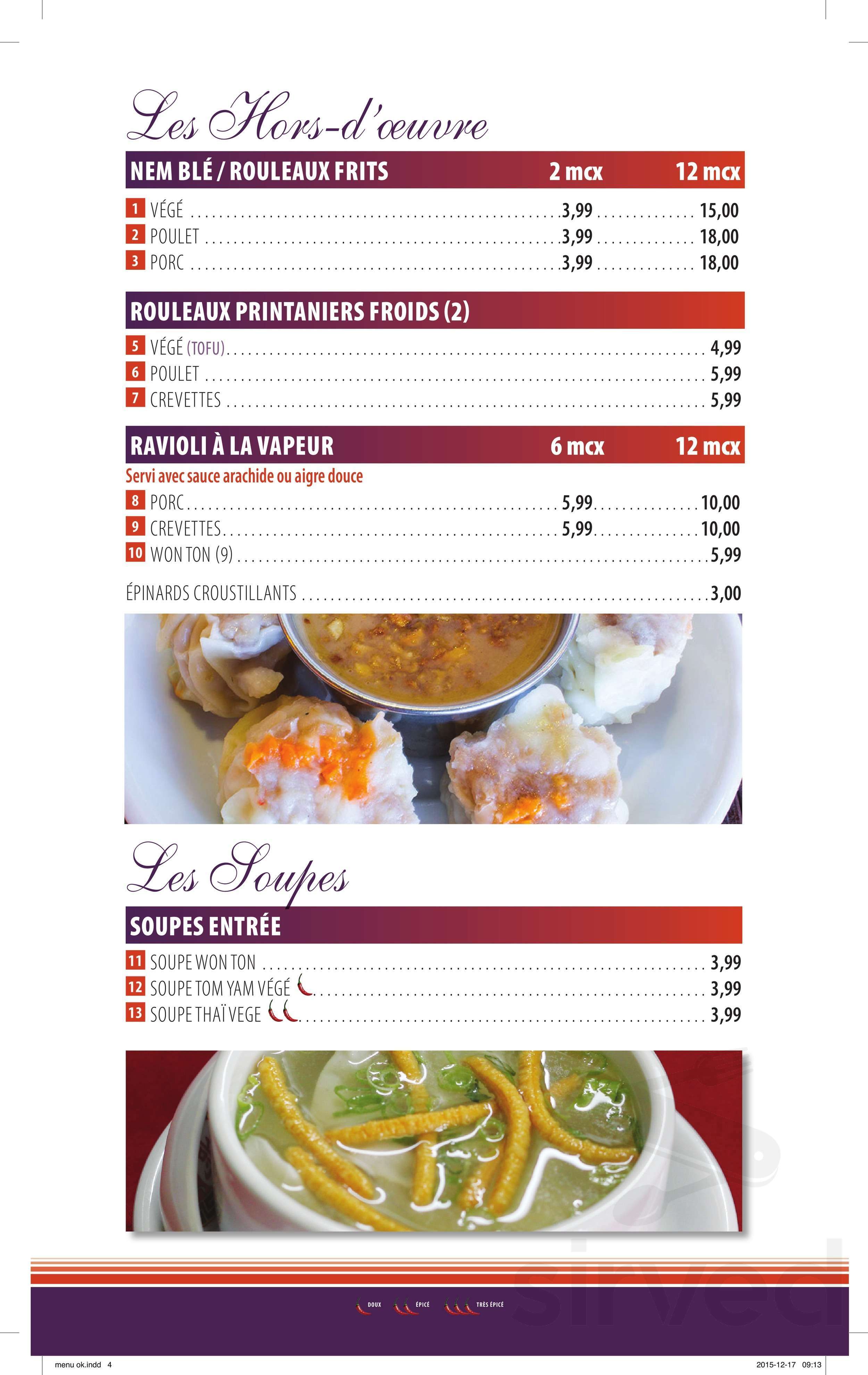 La Maison Thai Select menu in Repentigny, Quebec J6A 2R8, Canada