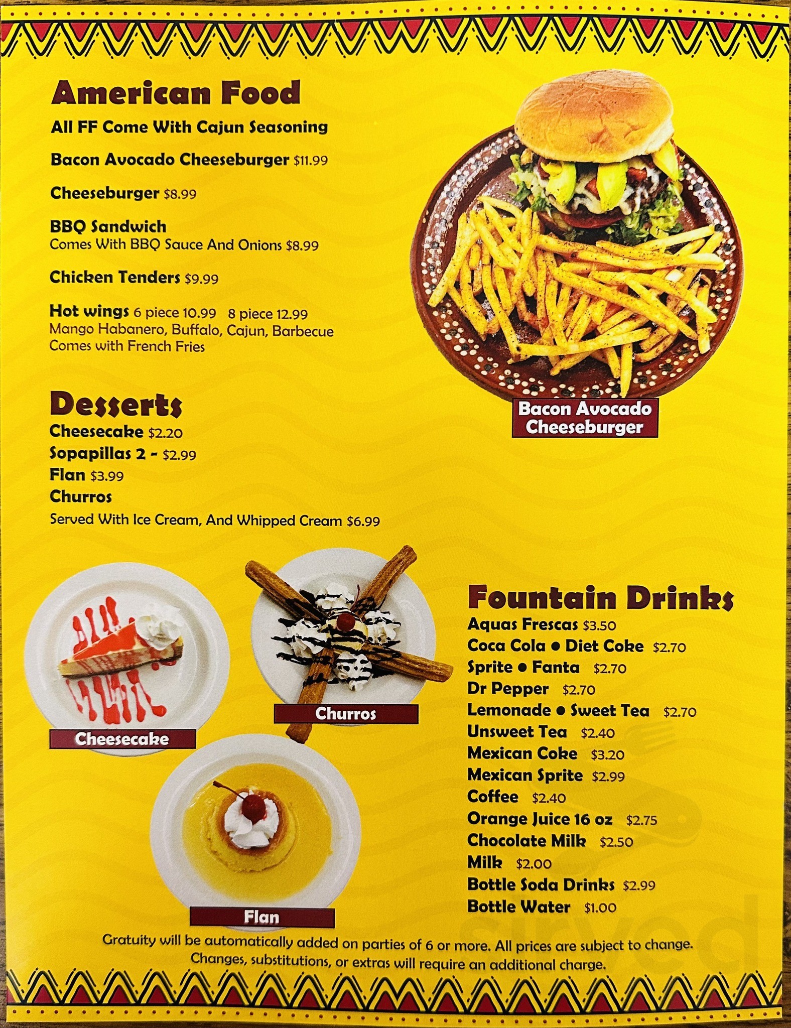 Menu - Mabank TX's Mi Pueblito Mexican & Cantina Restaurant | Sirved